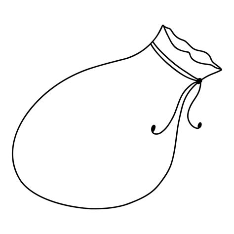 낙서 크리스마스 가방 만화 요소 벡터 스케치 그림 웹 디자인 아이콘 인쇄 색칠 페이지에 대 한 검은 개요 예술 프리미엄 벡터