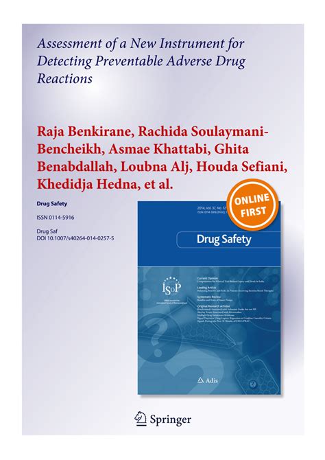Pdf Assessment Of A New Instrument For Detecting Preventable Adverse Drug Reactions