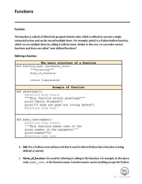 05 Functions Basics Of Python Functions