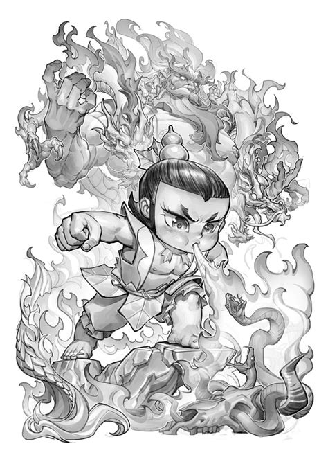 葫芦娃同人 四娃 火娃 火神祝融