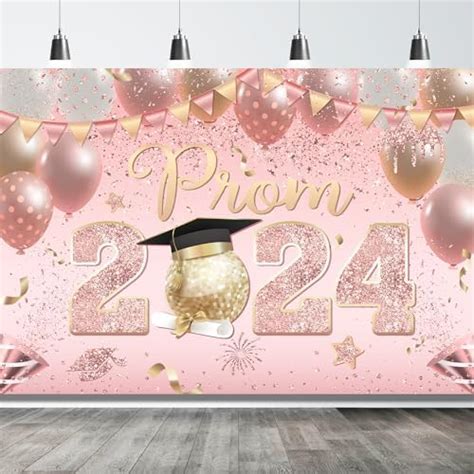 Chyagclt Prom Decorations 2024 Backdrop Banner Pink Rose Gold
