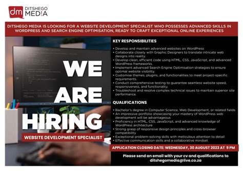 Tebogo Ditshego On Linkedin We Are Hiring Ditshego Media Is Looking