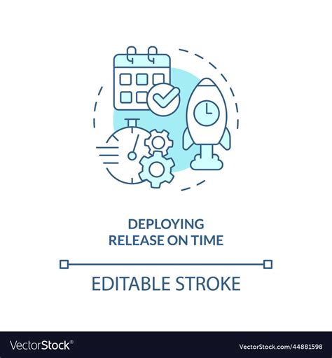 Deploying On Time Turquoise Concept Icon Vector Image
