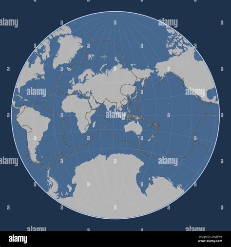 Shape Of The Burma Tectonic Plate On The Solid Contour Map In The Lagrange Projection Centered