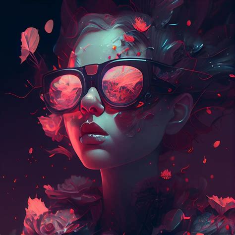 Premium Ai Image There Is A Woman With Sunglasses And On Her Head