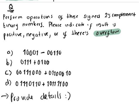 solved perform operations of these signed 2 s complement