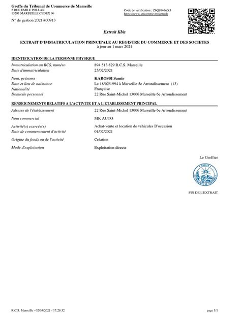 Kbis Pdf