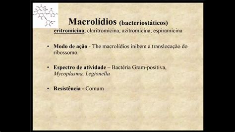 Aprenda Plugado BACTERIOLOGIA Aula 06 Slide 21 Macrolídios YouTube