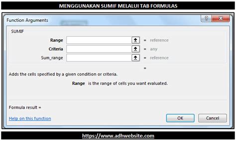 Rumus Excel SUMIF Fungsi Syntax Argumen Contoh Dan Cara Menggunakan AdhWebsite Blog