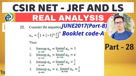 Csir Net Maths Question 22 June2017part B । Sequence And Series