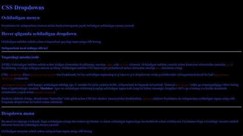 Css Dropdowns