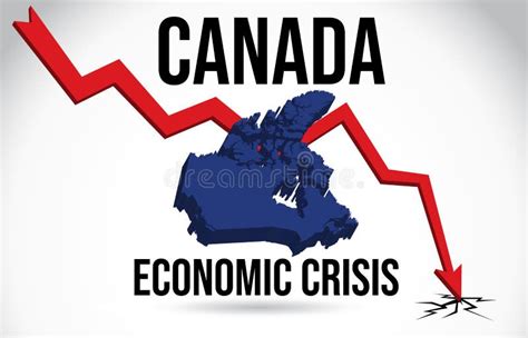 Canada Map Financial Crisis Economic Collapse Market Crash Global