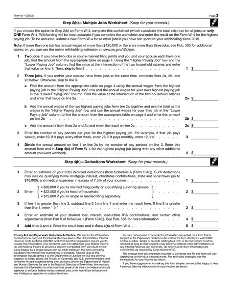 W4 Form 2025 Printable Employees Withholding Certificate Irs Tax