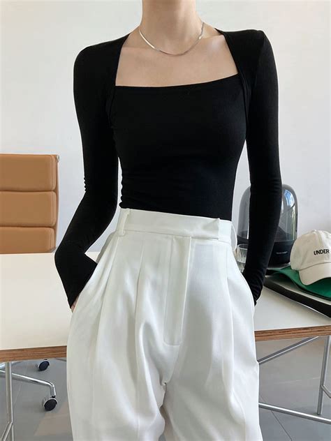Square Neck Long Sleeve Knit Bodysuit Artofit