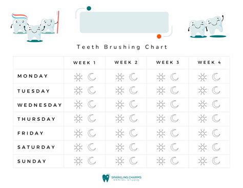 Template Free Printable Tooth Brushing Chart Printable Chart Templates