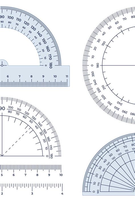 Protractor Angles Measuring Tool Round 360 Protractors Sca