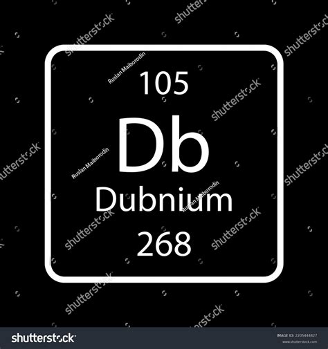 Dubnium Symbol Chemical Element Periodic Table Stock Vector Royalty