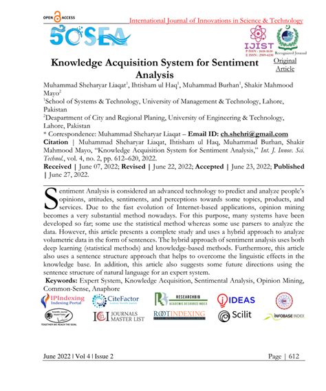 Pdf Knowledge Acquisition System For Sentiment Analysis