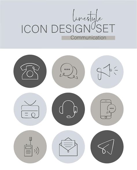 Jeu De Conception Dicônes De Style De Ligne Communication Vecteur