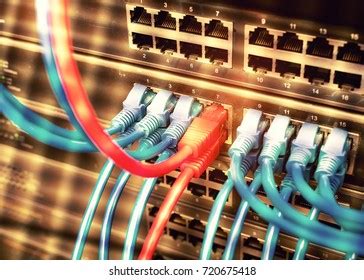 Ethernet Cables Connected Internet Switch Stock Photo 720675418 Shutterstock