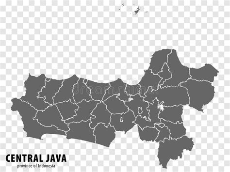 Mapa En Blanco Provincia De Java Central De Indonesia Mapa Central De