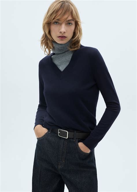 V Neck Knit Sweater Women Mango Usa