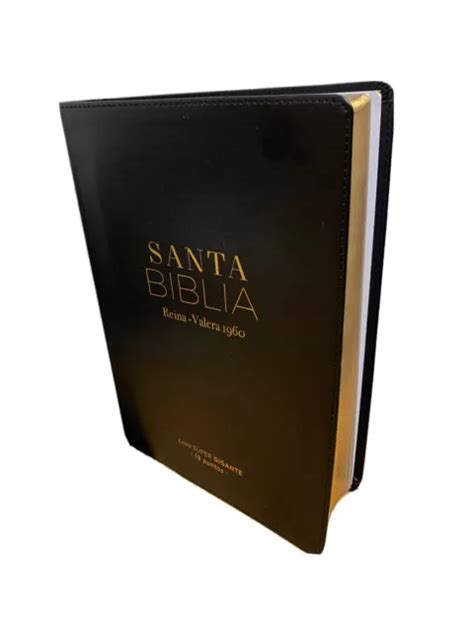 BIBLIA RVR Letra Super Gigante Puntos Simil Piel Negro PicClick UK