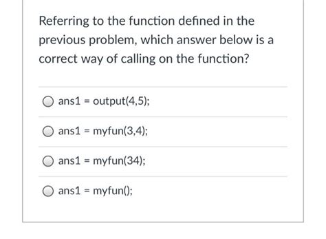 Solved Consider The Following Function Function Output My