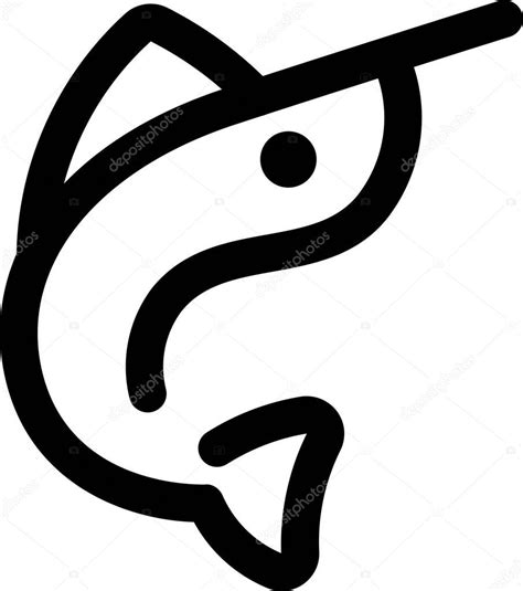 Pez Espada De Tibur N Icono En El Estilo De Esquema 2024