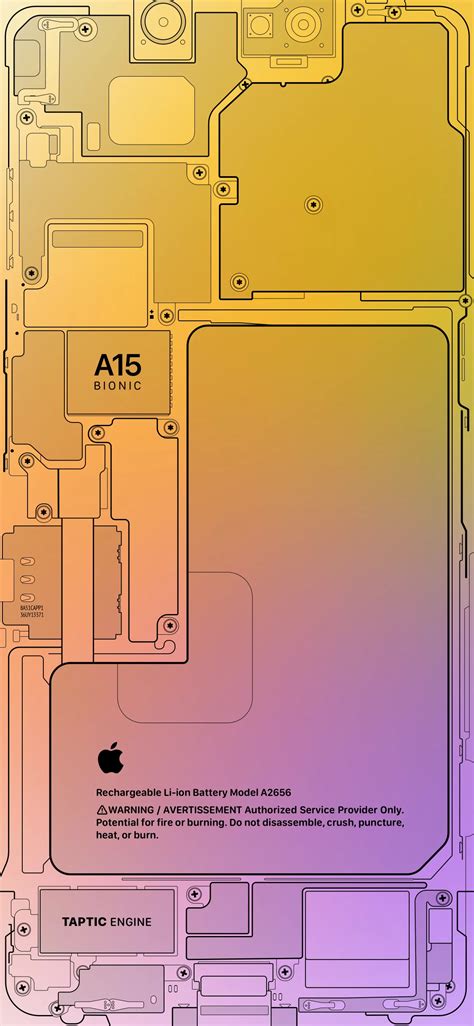 Обои в стиле схемы внутренних компонентов для линейки iPhone 13 ...