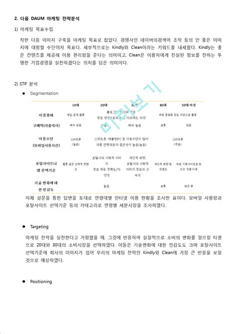 다음 Daum 마케팅믹스 전략분석과 다음 Swotstp3c분석및 다음 미래전망분석 레포트it게임기업분석