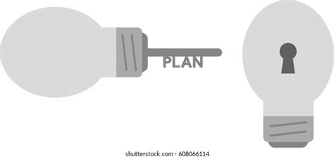 Vector Plan Lightbulb Key Lightbulb Keyhole Stock Vector Royalty Free 608066114 Shutterstock