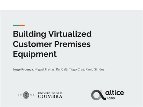 Pdf Building Virtualized Customer Premises Equipment
