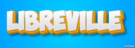 Libreville Yellow White 3d Text Effect Generator