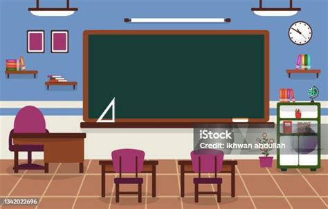 클래스 스쿨 아무도 교실 칠판 테이블 의자 교육 일러스트 가구에 대한 스톡 벡터 아트 및 기타 이미지 가구 과학 교사 교육 관련 직업 Istock
