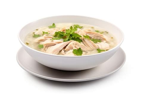 Premium Ai Image Tasty Chicken Soup In A Bowl Light And Isolated On A
