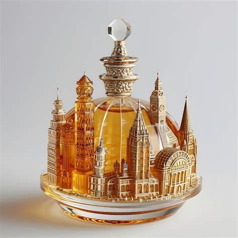 Premium Photo Fragrance Fusion The Perfume Bottle Echoing The Guggenheim Bilbao