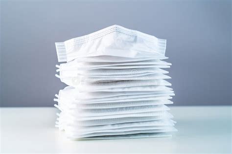 Many Stacked Medical Masks Used To For Protection Stock Image Image
