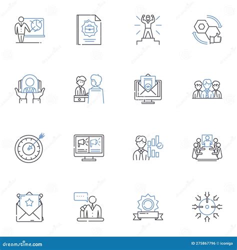 User Centered Design Line Icons Collection Empathy Iteration