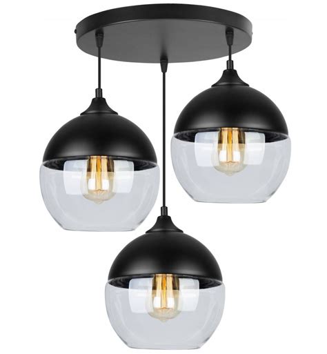Loftowa Lampa Wisząca z Kulistymi Kloszami ze Szkła w Nowoczesnym Stylu