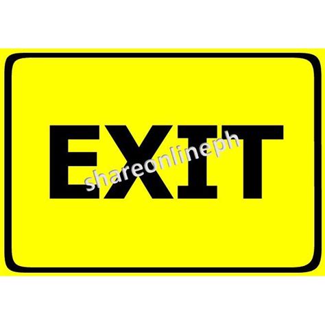 Laminated Signages Exit Signage Sign Boardsha1 Lazada Ph