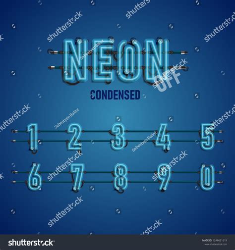Realistic Neon Font Wires Console Vector Stock Vector Royalty Free 1248621619 Shutterstock