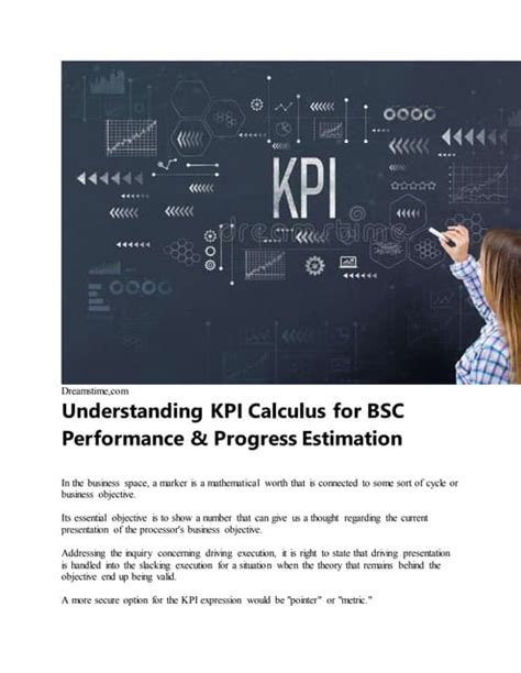 Kpi Calculus For Bsc Performance And Progress Estimation Pdf