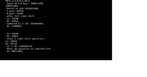 To Implement S DES Sub Key Generation In C WITH OUTPUT IMAGE