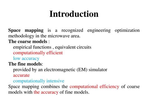 Ppt Em Optimization Using Coarse And Fine Mesh Space Mapping