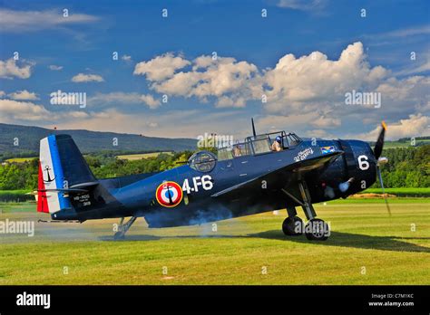 An Historic Grumman Tbm 3e Avenger Torpedo Bomber Starting Up Its