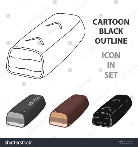 Chocolate Bar Icon Cartoon Style Isolated Stock Vector Royalty Free