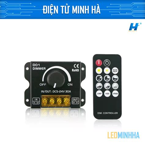 Dimmer LED DC5V 24V 30A Kèm Điều Khiển Điều chỉnh tăng giảm độ sáng