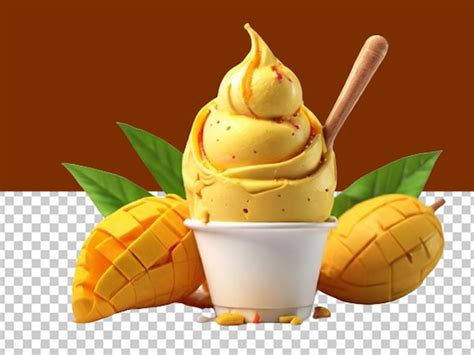Premium Psd 3d Mango Flavor Icecream