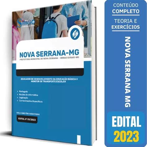 Apostila Nova Serrana Mg 2023 Monitor Transporte Escolar Mercadolivre